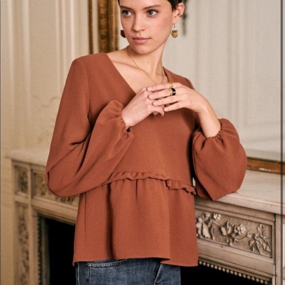 Sezane | Tops | Sezane Bianca Blouse | Poshmark